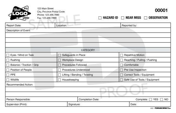 Field Level Hazard Assessment | FLHA1 Custom Form | Forms Direct