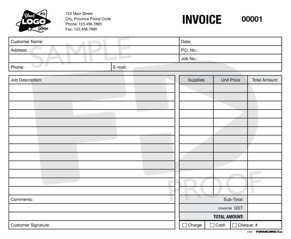 Invoice | INV6 Custom Form Template | Forms Direct