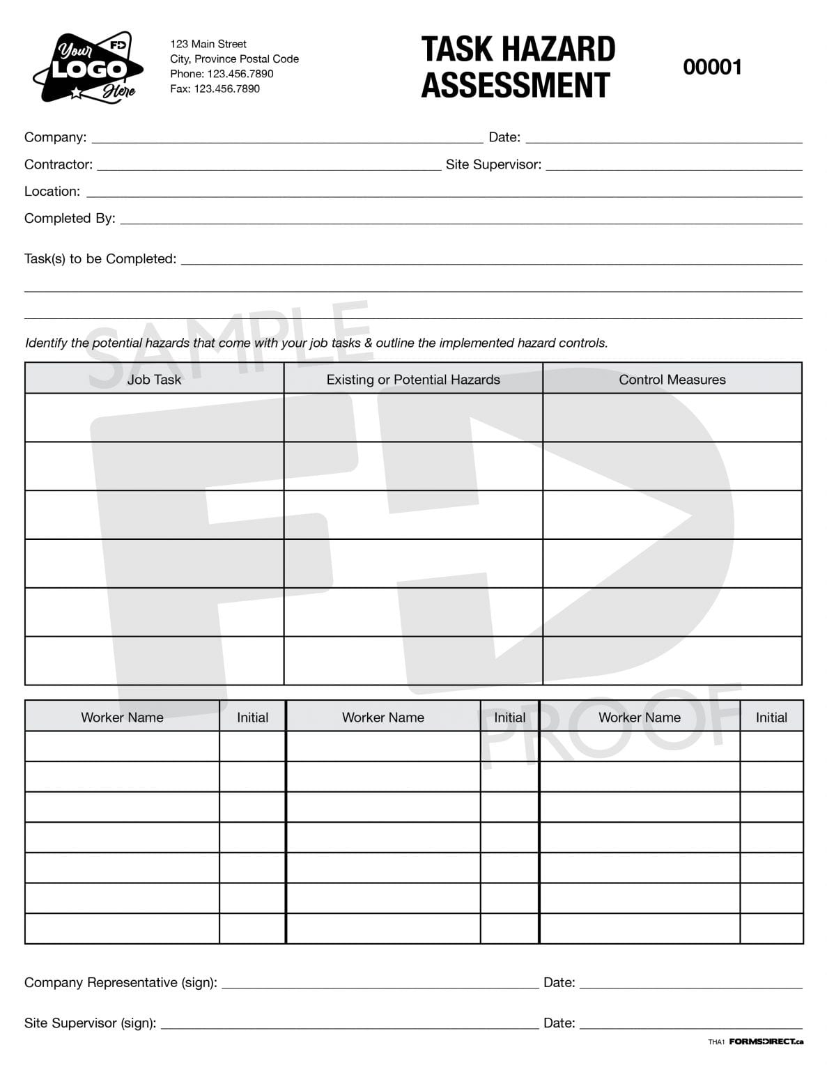 Field Level Hazard Assessment | FLHA1 Custom Form | Forms Direct