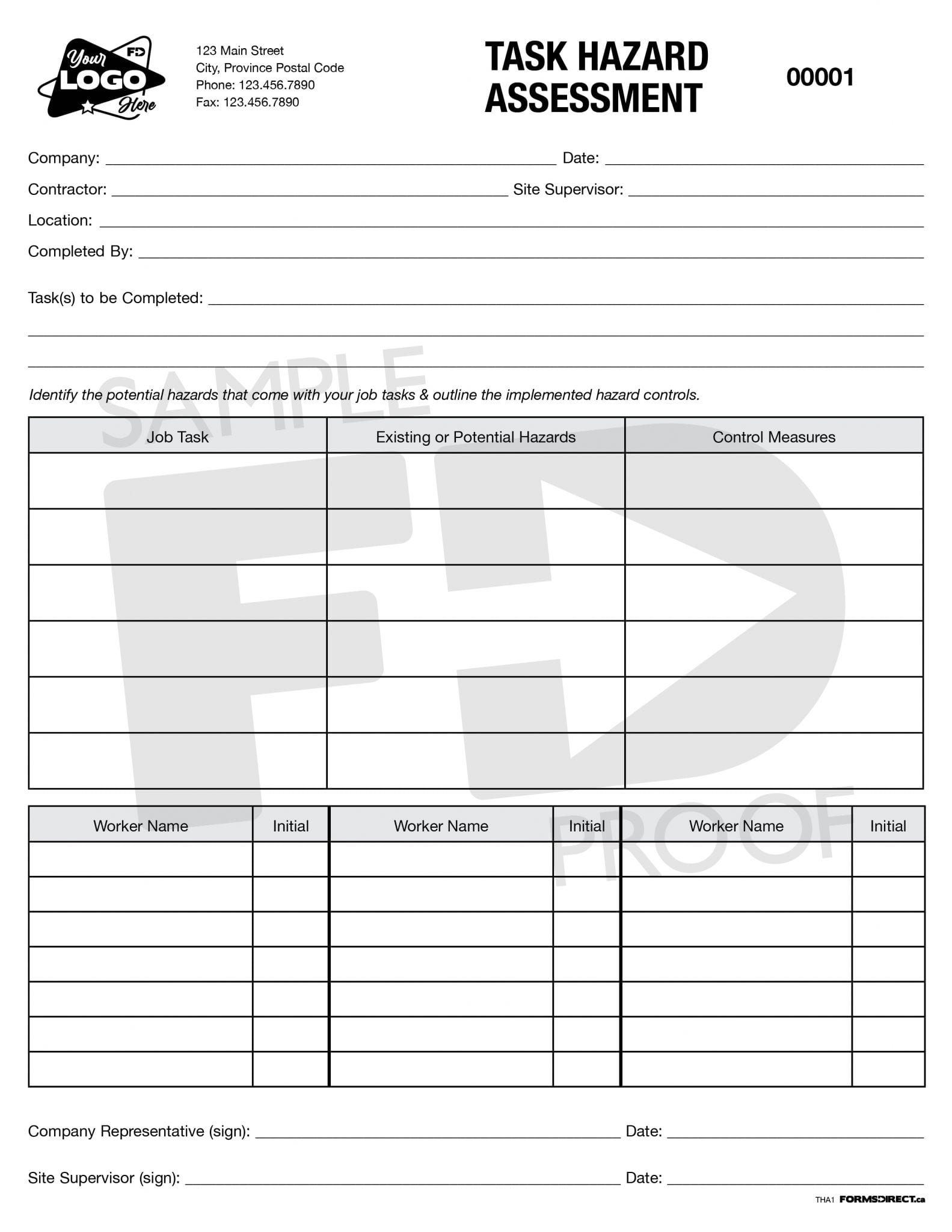 Field Level Hazard Assessment | FLHA1 Custom Form | Forms Direct
