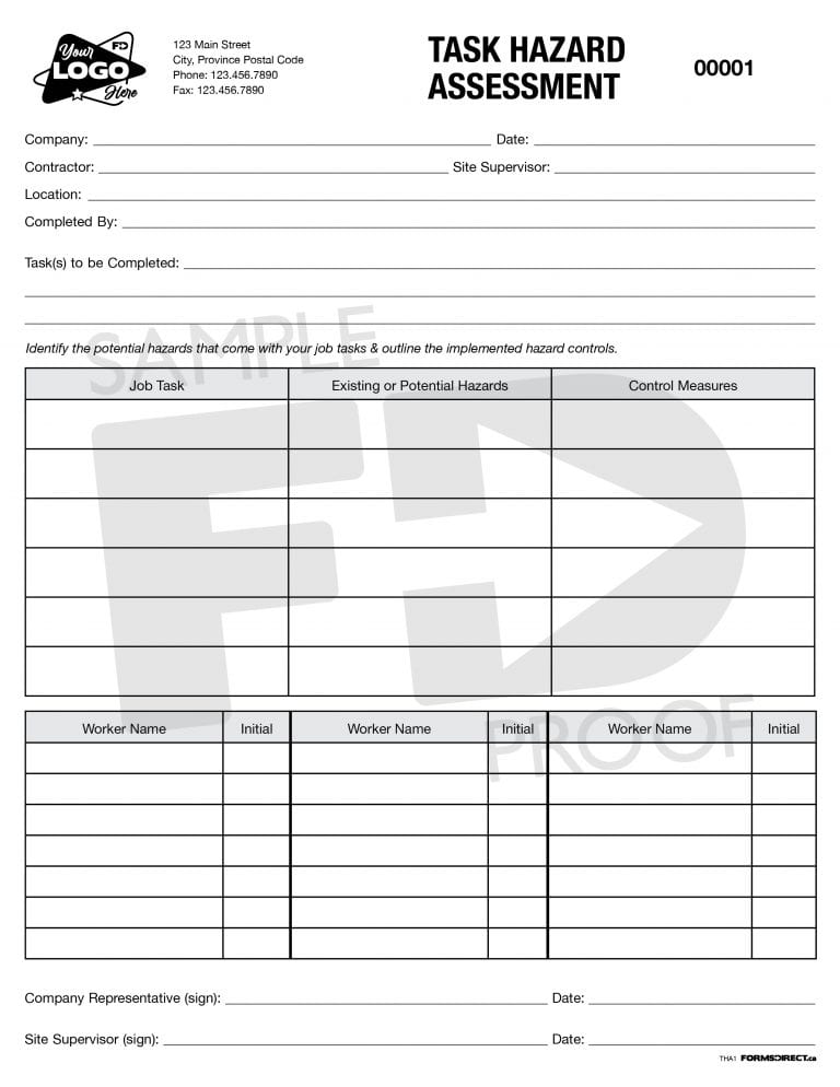 Field Level Hazard Assessment | FLHA1 Custom Form | Forms Direct