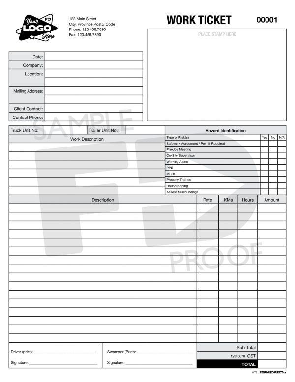 Work Ticket | WT2 Customizable Form Template | Forms Direct