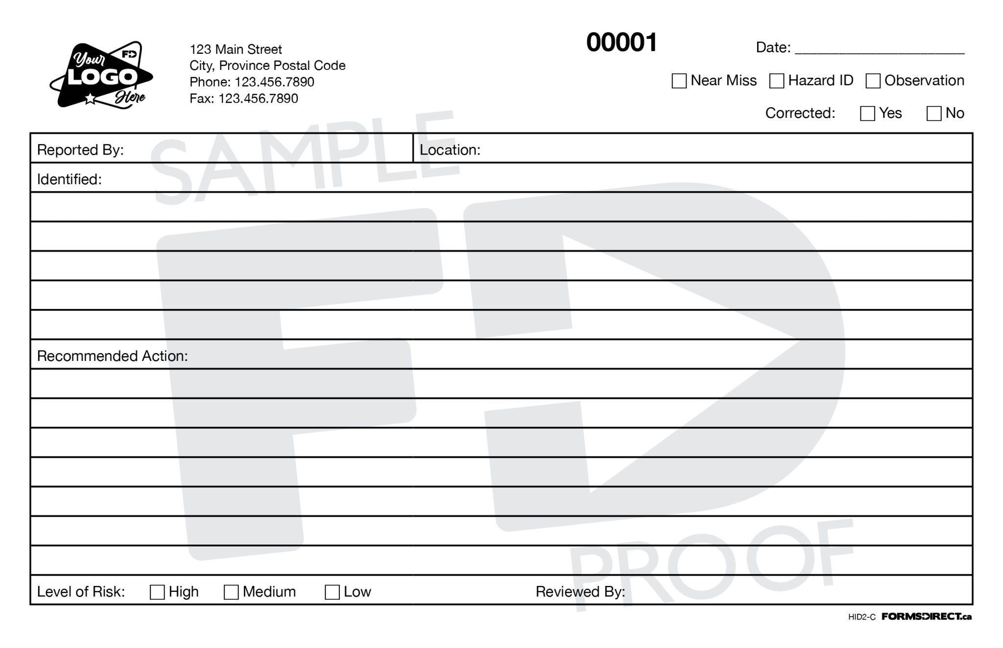 FLHA Card | FLHA3C Template | Forms Direct